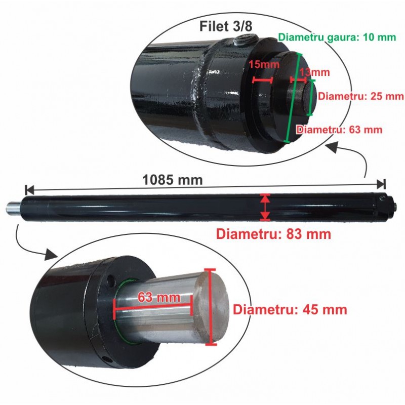 Cilindru hidraulic pentru elevator 5.5 tone, SelTech | Select Auto